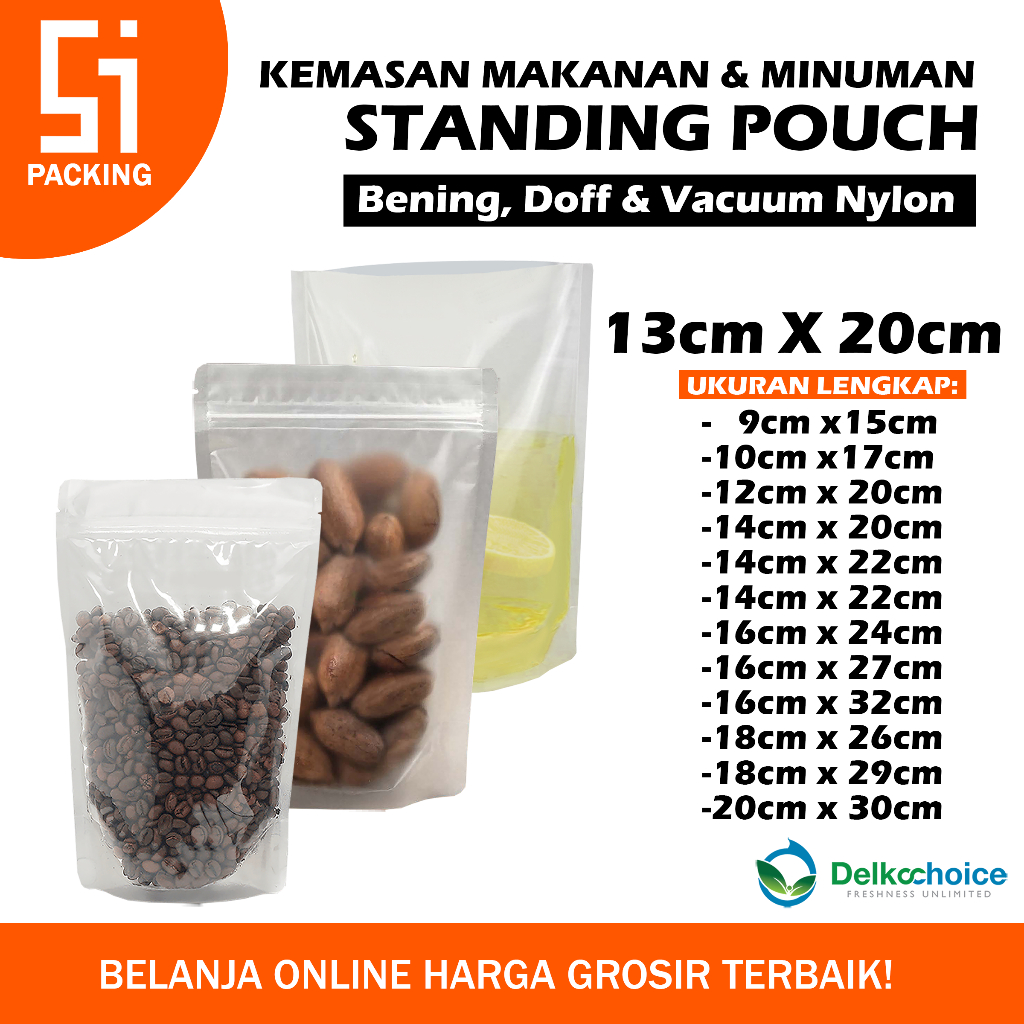 Jual Standing Pouch Plastik Ziplock Makanan Cemilan Snack Biji Kopi ...