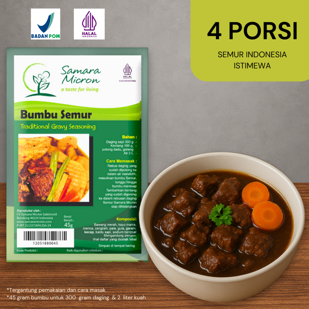 Jual Bumbu Semur Instan Samara Micron – Bumbu Masak Praktis Rempah Asli ...