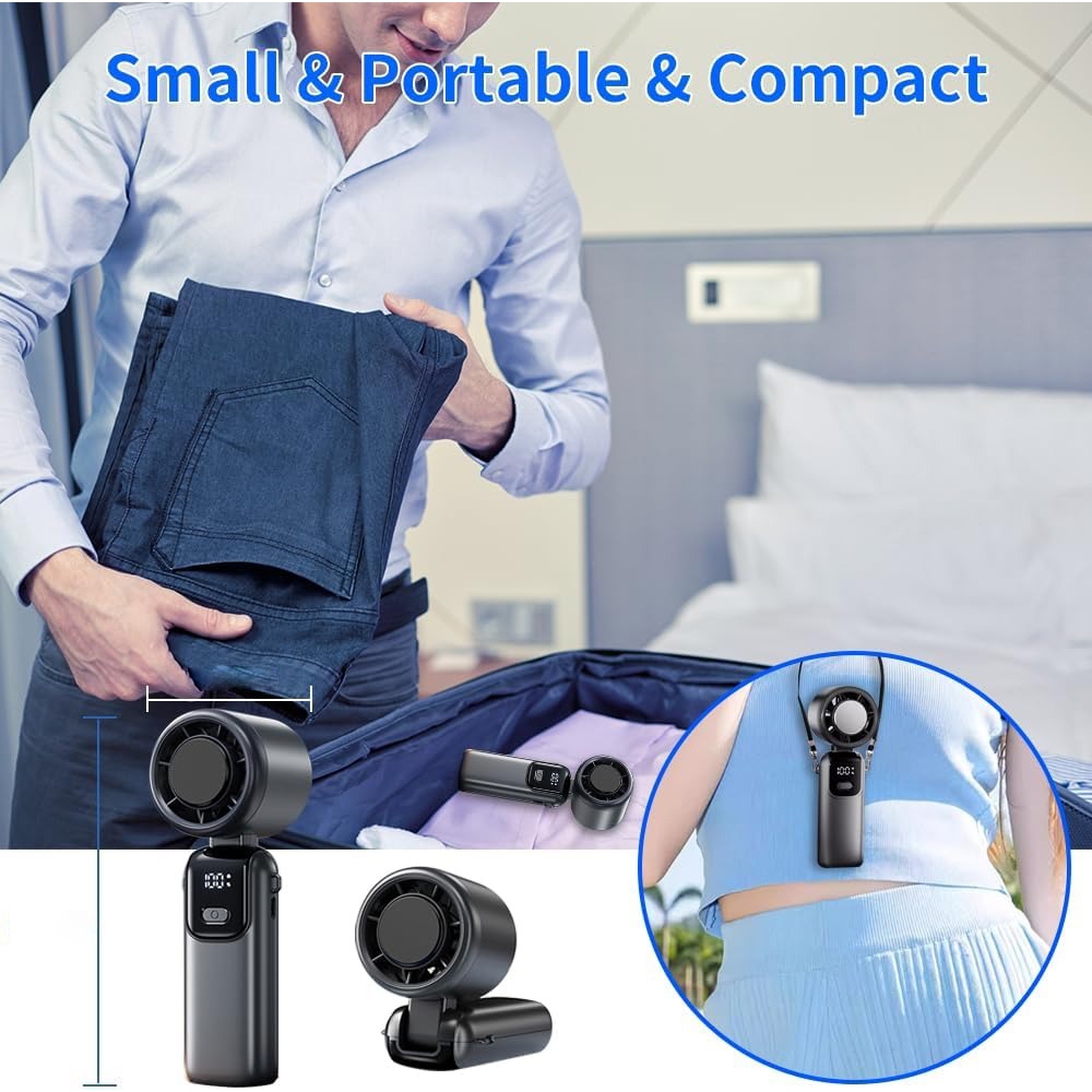 Jual Kipas Mini Portable Handheld Fan Cold Compress 100 Speed 2400mAh ...