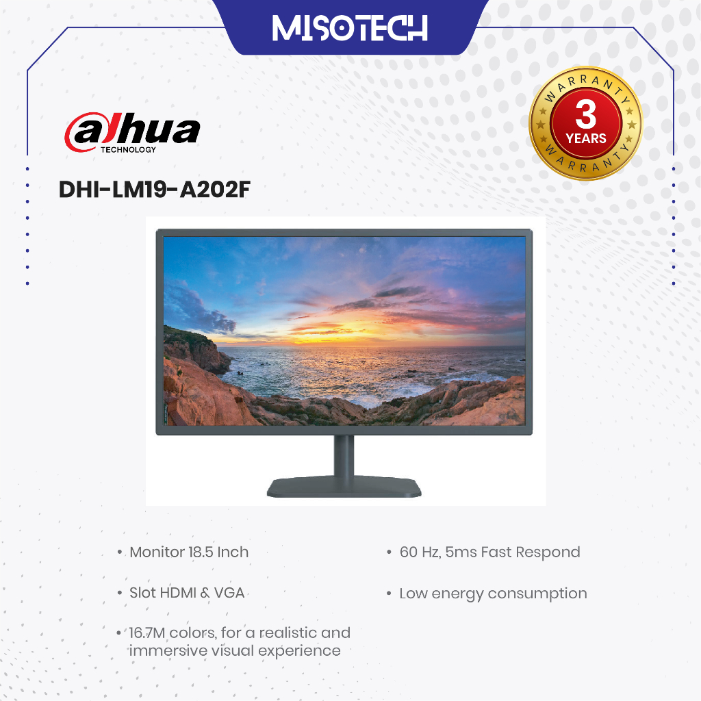 Jual Dahua DHI-LM19-A202F Monitor LED 19 Inch HD Panel TN Speaker PC CCTV | Shopee Indonesia