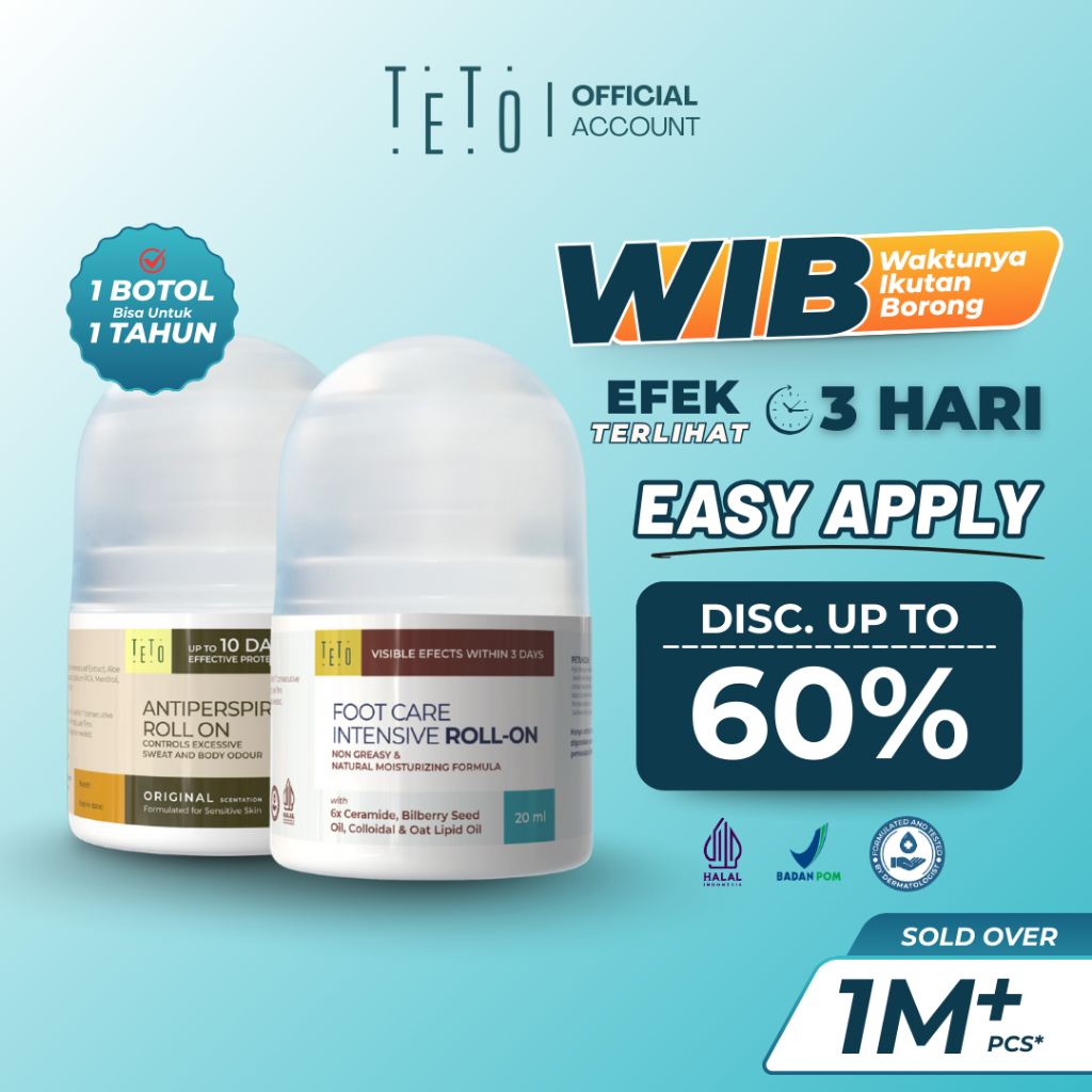 Jual [WIB SALE] TETO Paket Bundling Antiperspirant Fresh 20ml & TETO Foot Care Intensive Roll On ...