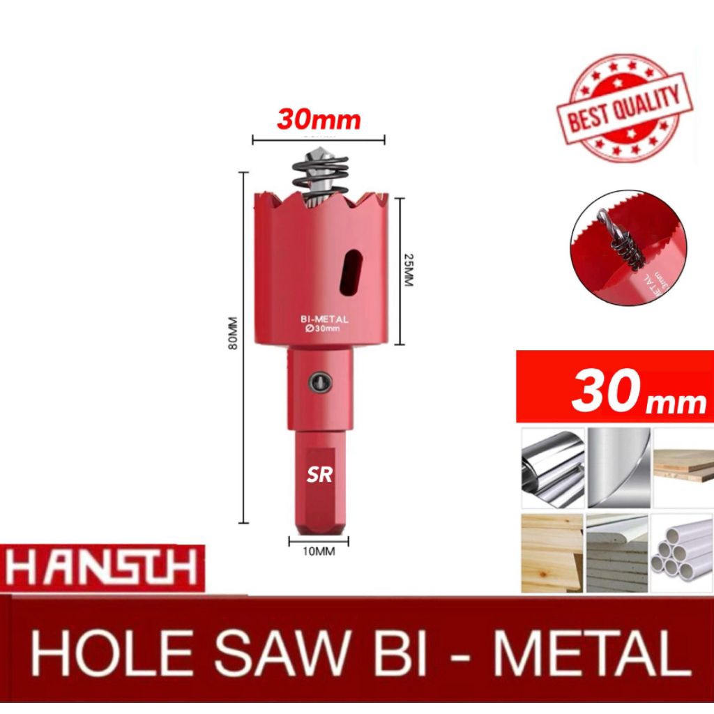 Jual Hole Saw 30 mm/ Mata Bor Pembolong Kayu/ Triplek/ Plastik PVC ...