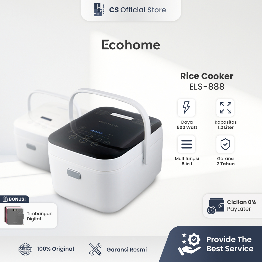 Jual ECOHOME Rice Cooker Low Carbo Ecohome 3 Liter ELS 888 Memasak ...