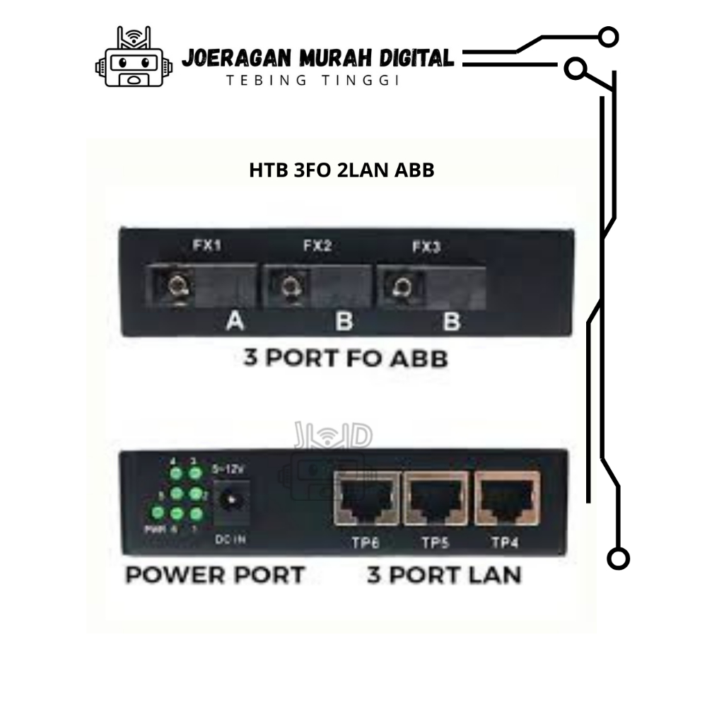 Jual HTB Media Converter 3 FO 2 Lan Switch Support POE 10/100Mbps ...