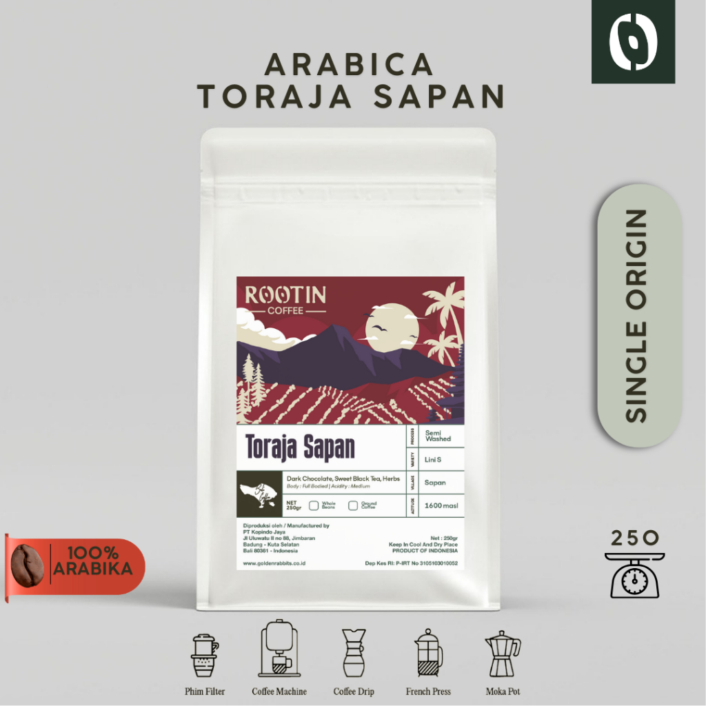 Jual Rootin Coffee – Kopi Toraja Sapan Arabika Specialty Coffee Beans ...