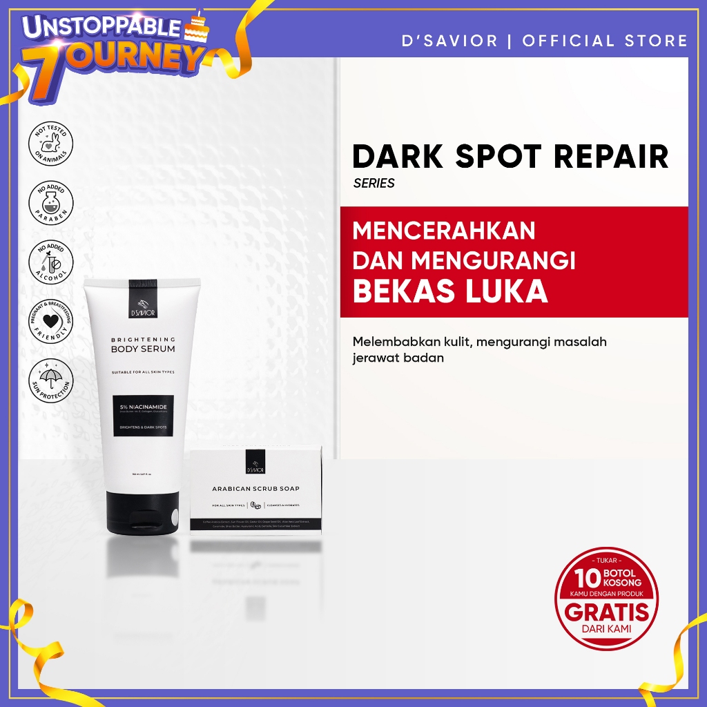 Jual D'SAVIOR Dark Spot Repair | Body Serum 150ml Arabican Soap ...