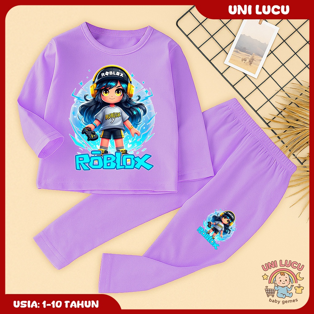 Jual Baju Tidur Anak Roblox Setelan Baju Celana Panjang Anak Cowok dan ...