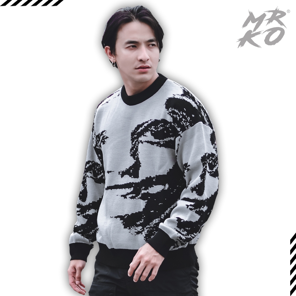 Jual MRKO - Crewneck Knitwear Motif Siluet Aesthetic Gothic - Sweater ...