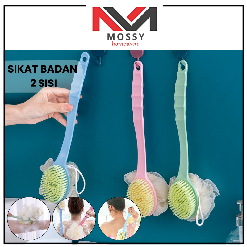 Jual MOSSY Sikat Badan Punggung Mandi Spons Puff Penggosok Badan Gagang ...