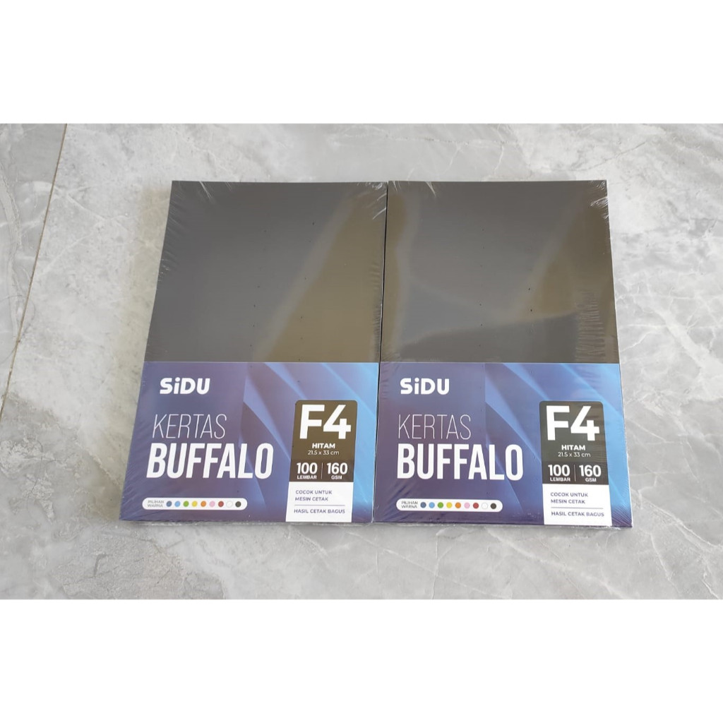 Jual Kertas Karton Buffalo Ukuran F4 / Folio SIDU Hitam 160gr (1 PACK ...