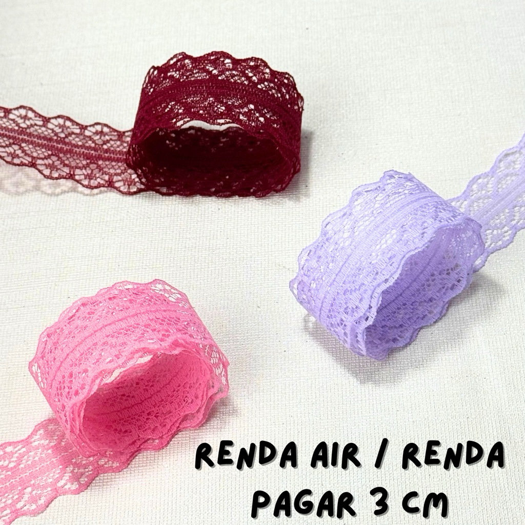 Jual 20 YARD / 18 METER - PITA RENDA PAGAR 3 CM / RENDA PREMIUM QUALITY ...