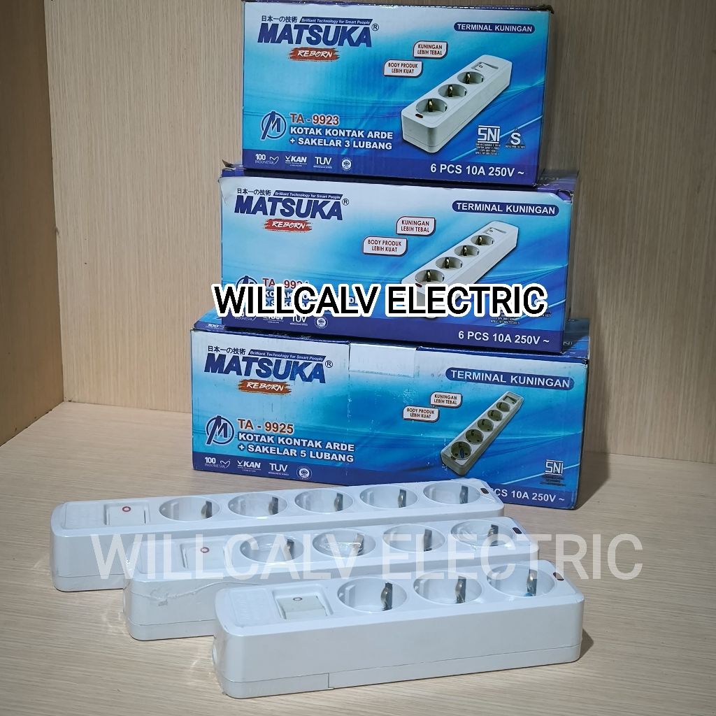 Jual Matsuka stop kontak arde 3 4 5 Lubang plus switch saklar terminal ...