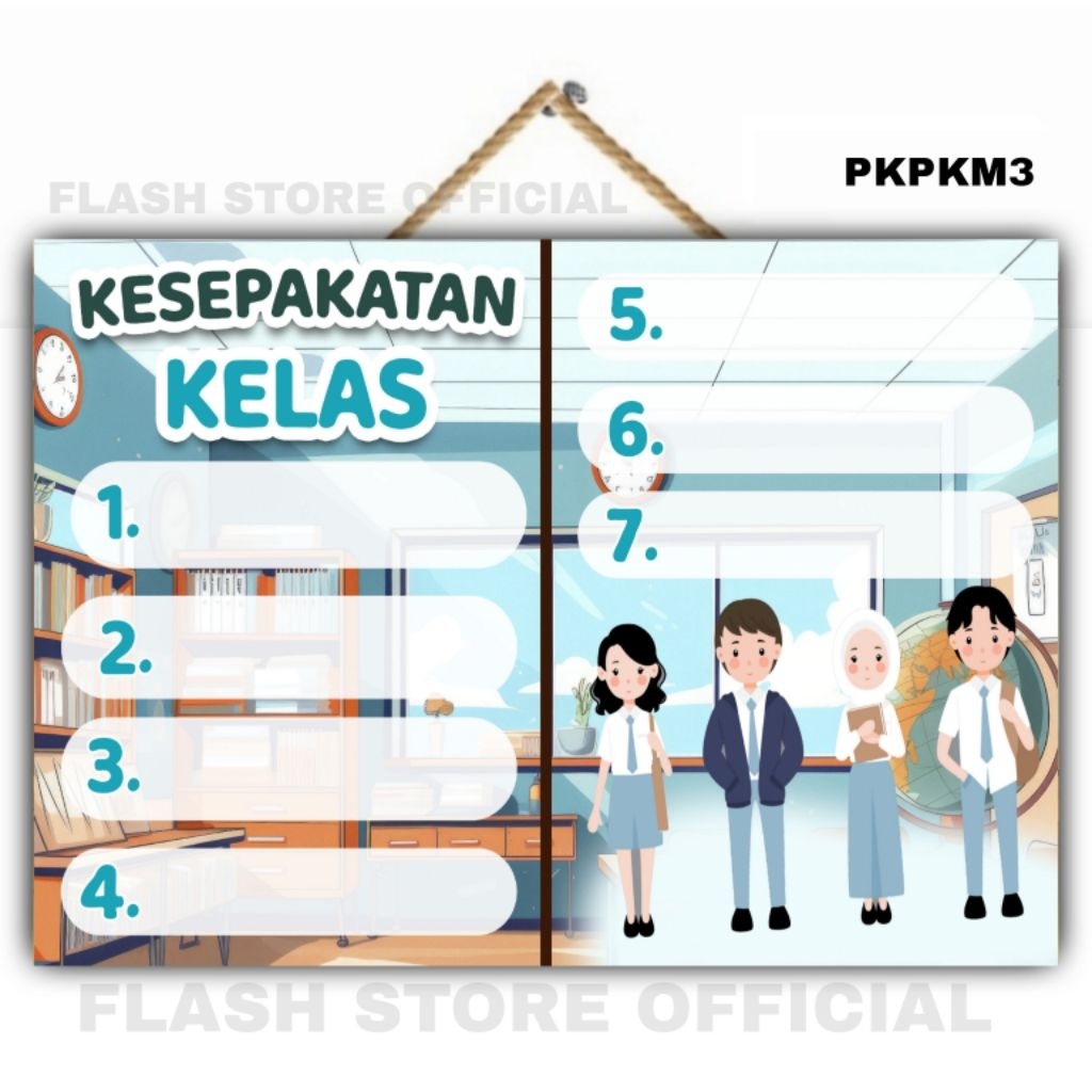 Jual Hiasan dinding CUSTOM KESEPAKATAN KELAS size JUMBO 40x30 cm gantungan sekolah pajangan ...