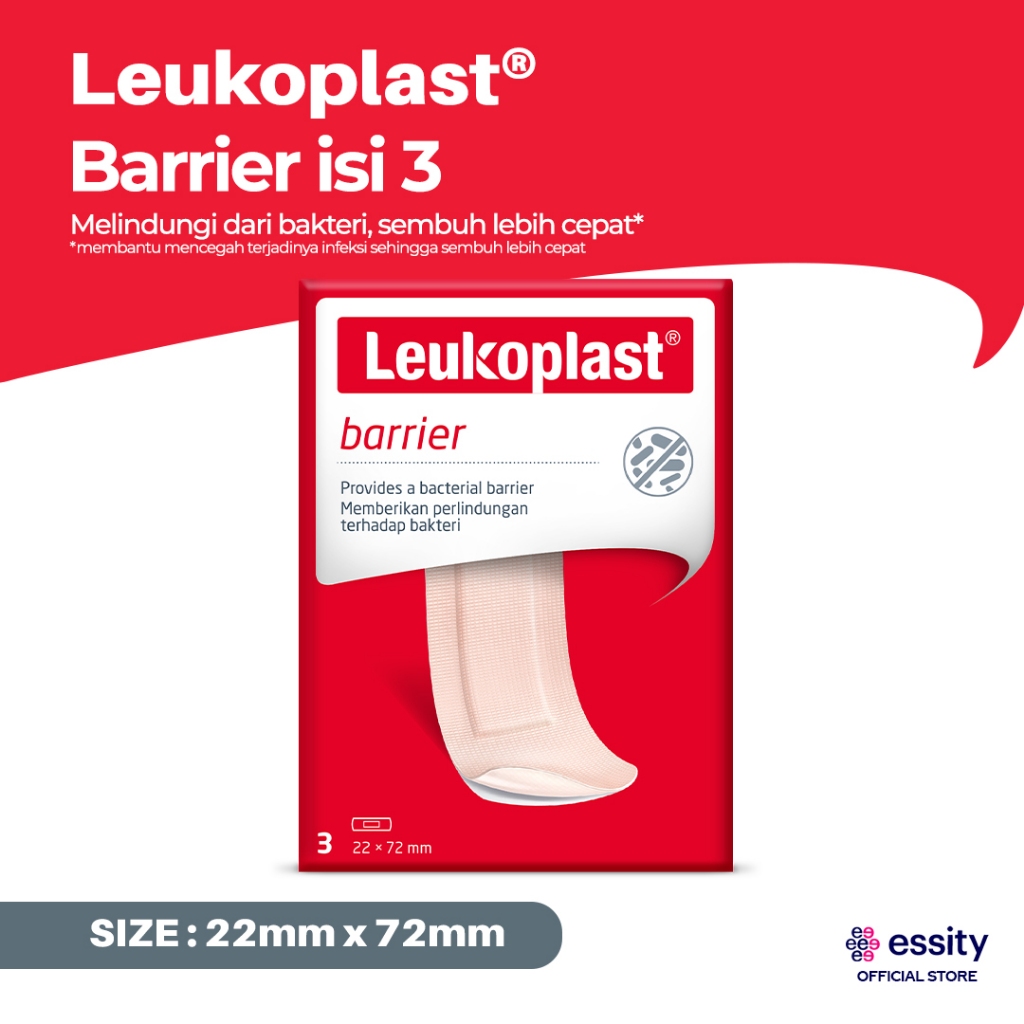 Jual Leukoplast Barrier isi 3 - Plaster luka anti bakteri dan tahan air ...