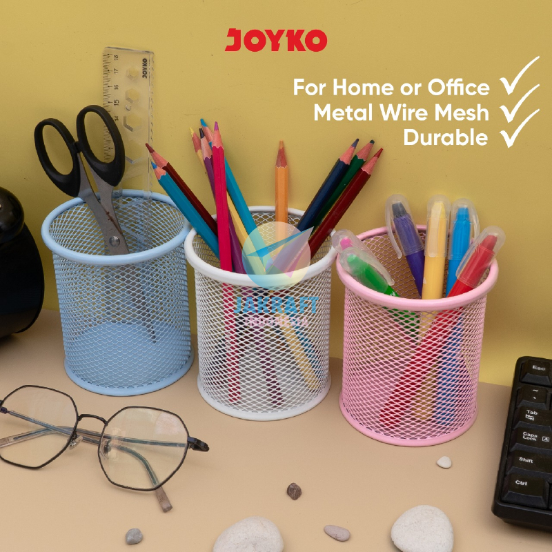 Jual (1 Pcs) Desk Set JOYKO DS-16PTL Bulat Warna Putih White / Biru ...