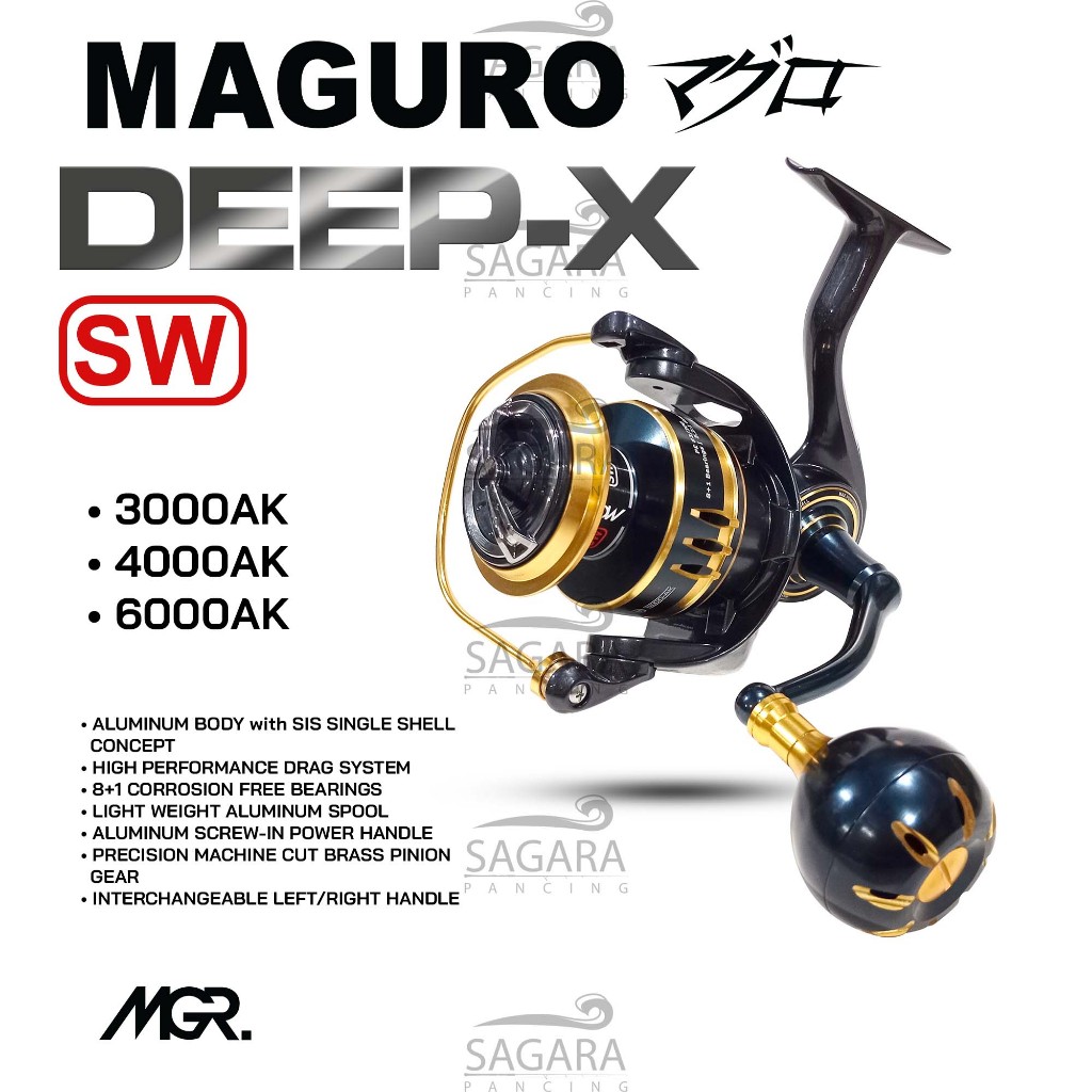 Jual Reel Maguro Deep-X SW Reel Pancing Spinning Power Handle | Shopee ...