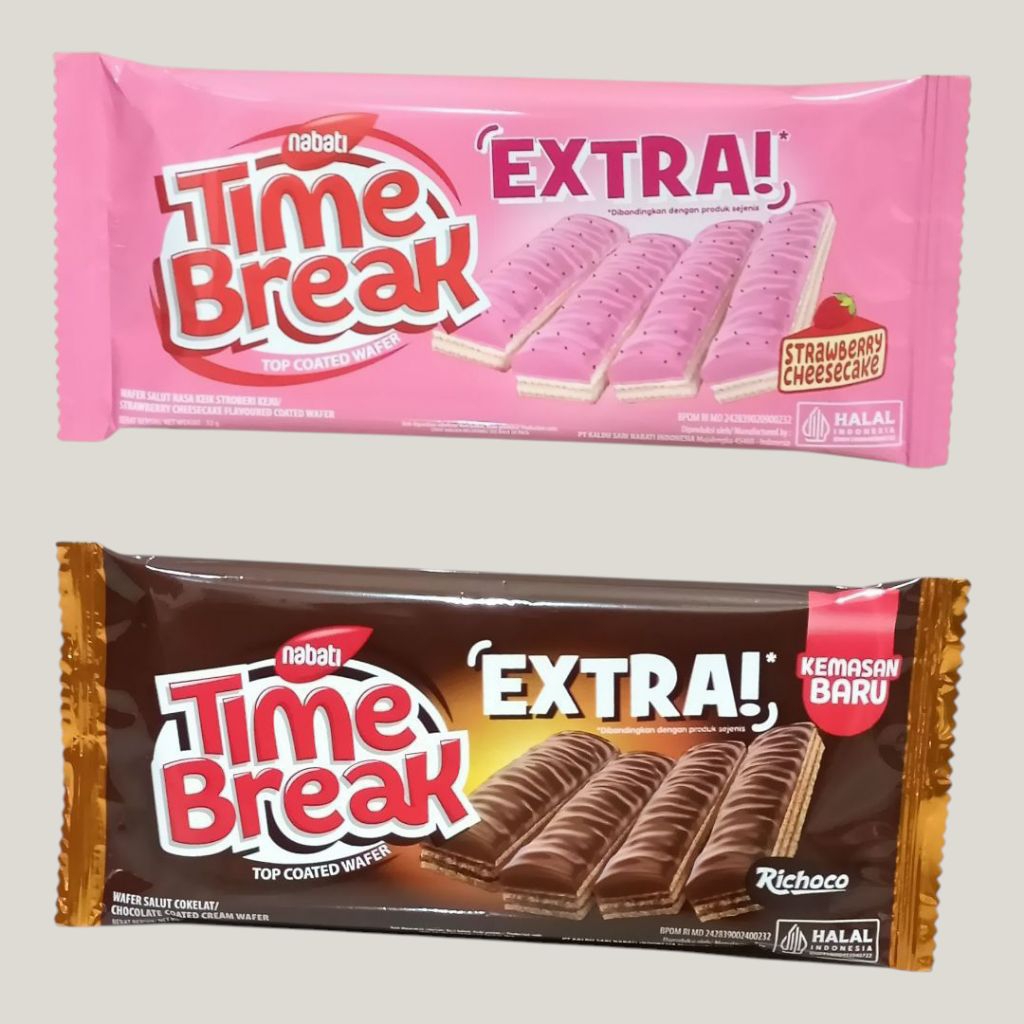 Jual Nabati TIME BREAK JUMBO Wafer Coklat, Kelapa & Strawberry 32 gr ...
