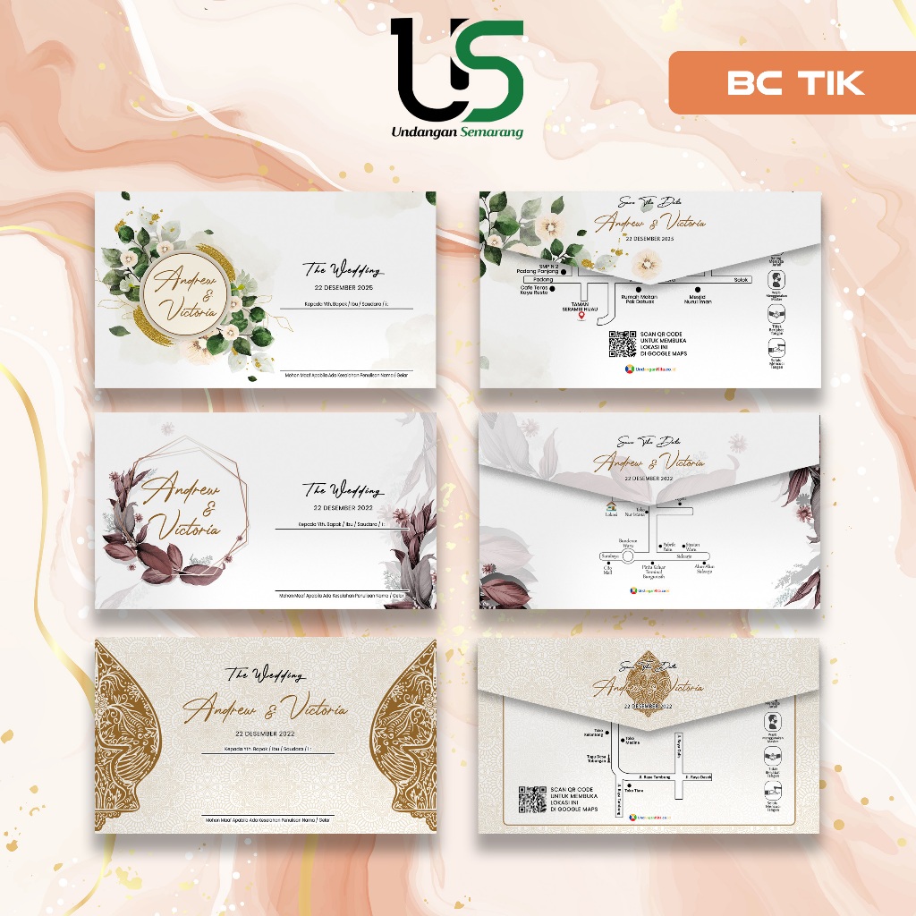 Jual Undangan Semarang Undangan Pernikahan Brief Card Bentuk Semi ...