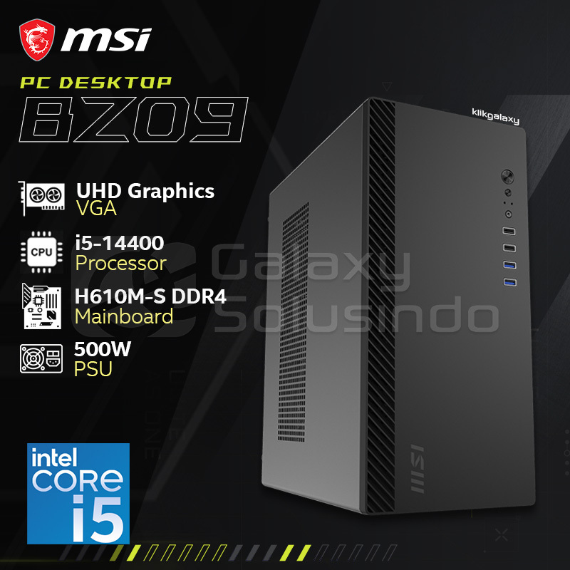 Jual MSI BZ09 PRO KIT Barebone Desktop PC - Intel I5 14400 H610 500Watt ...