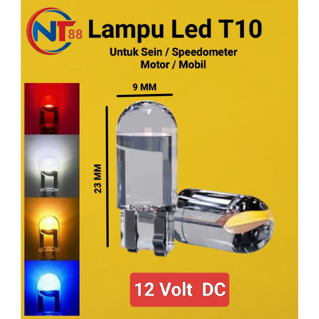 Jual (1 Pcs) Lampu LED T10 Full Kaca Resin 360° Senja Sein Sinar Terang ...