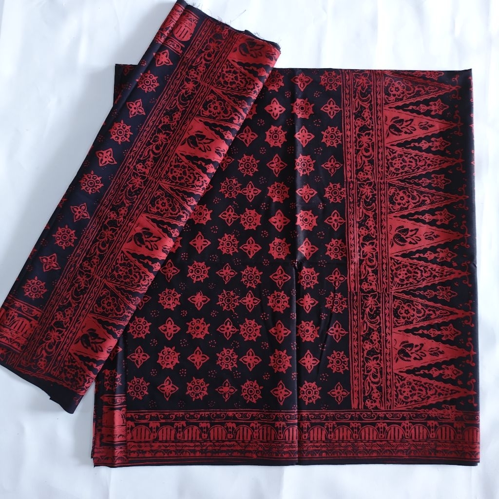 Jual Set sarung selendang batik jambi merah hitam Melati setelan kain ...