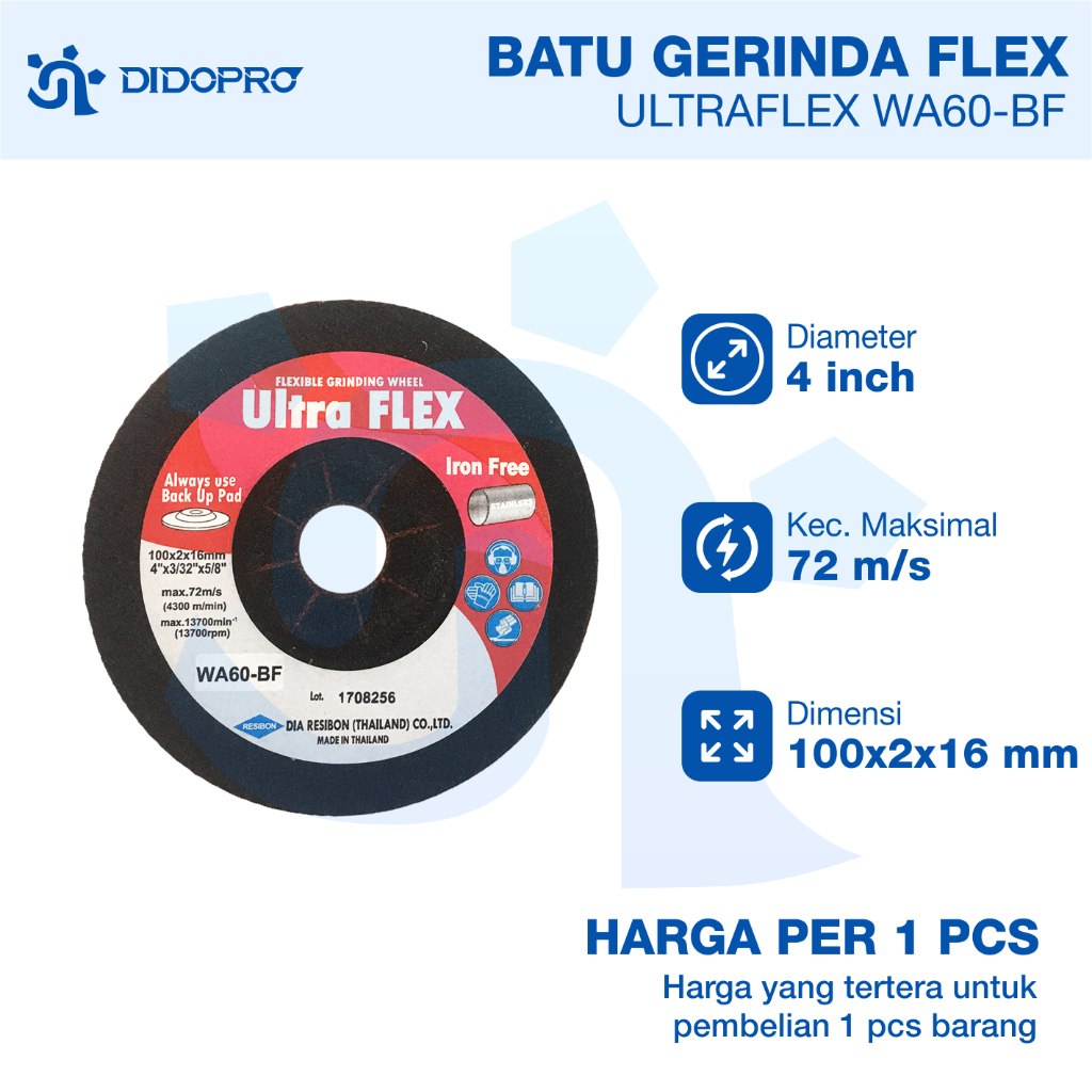 Jual Batu Gerinda Flexible Ultraflex Wa60 BF 4 inch | Shopee Indonesia