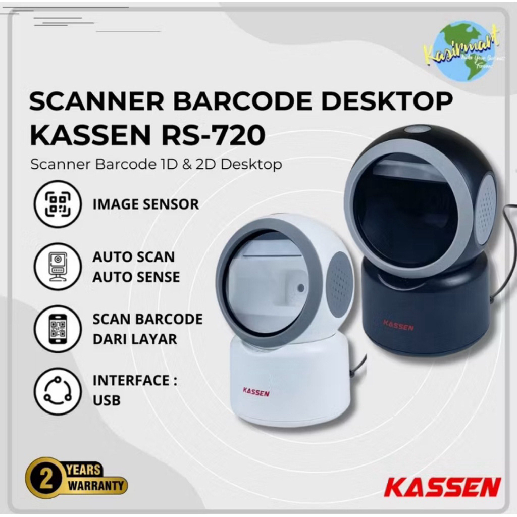 Jual Scanner Barcode Kassen RS-720 | 1D 2D QR Code | Barcode Scanner ...