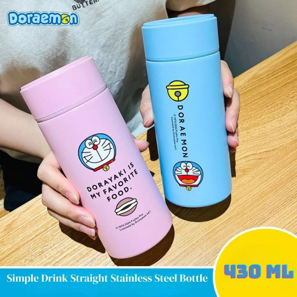 Jual Doraemon Simple Drink Straight Stainless Steel Bottle 430ML - Botol Minum Anak Motif Lucu ...