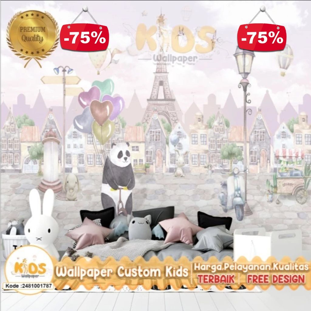 Jual Wallpaper Dinding Custom 3D Tema Mural Kids | Animasi Hewan ...