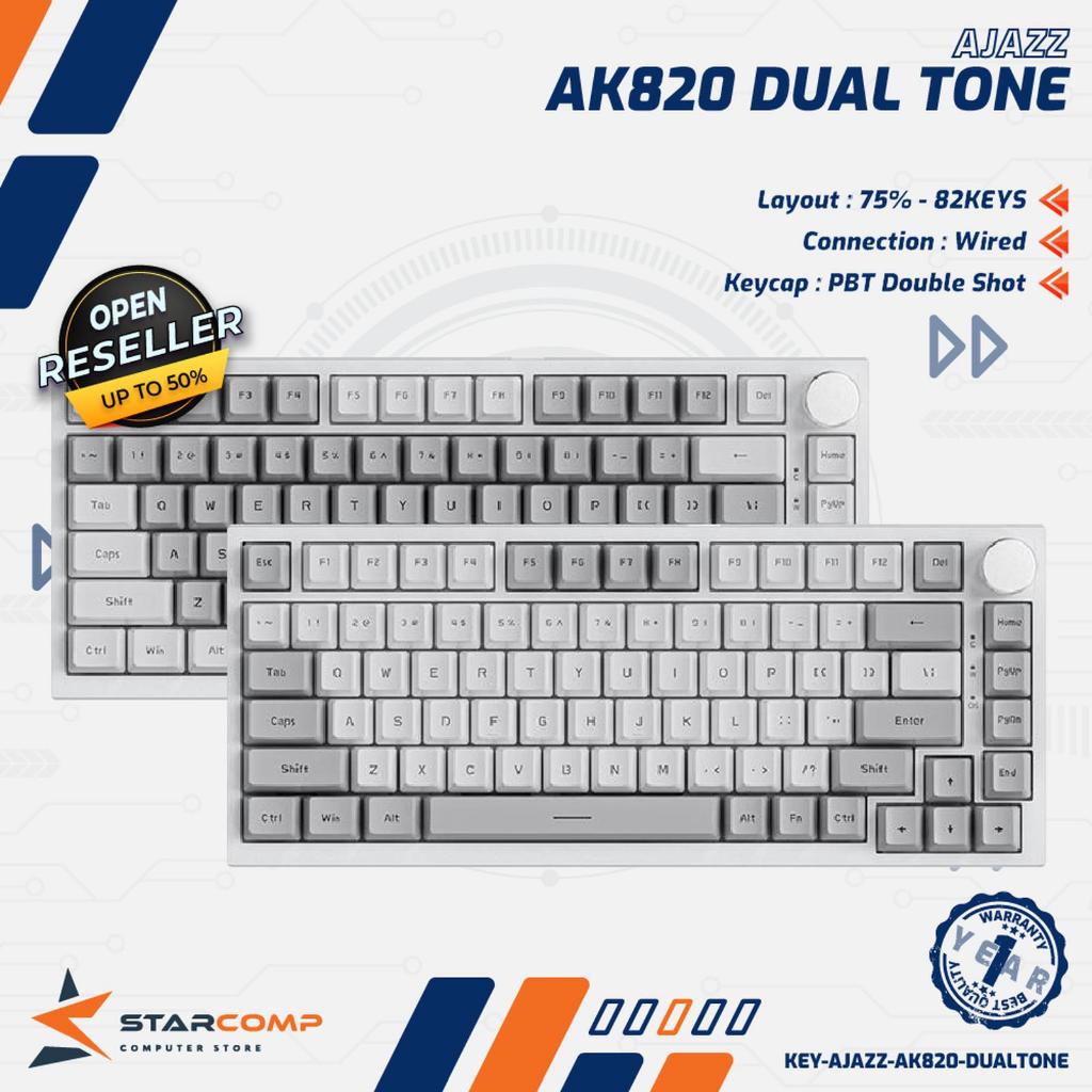Jual Ajazz AK820 Dual Tone 75% Mechanical Keyboard Wired White ...