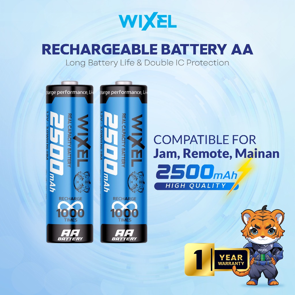 Jual WIXEL Baterai AA 2500mAh Rechargeable Battery Batre Batrei Batrai ...