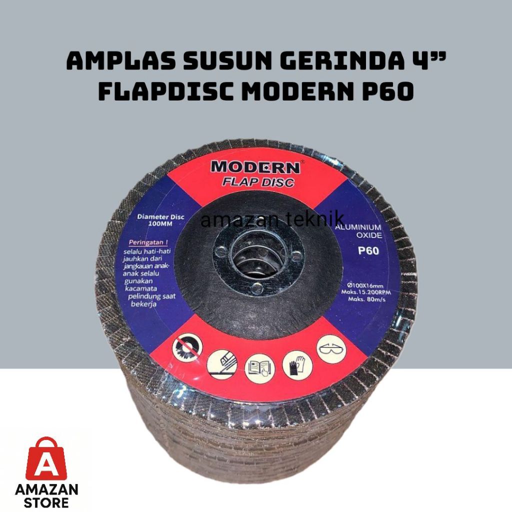Jual Amplas Susun Gerinda 4 Inch Modern P60 P80 P100 P120/Flap Disc 4 ...