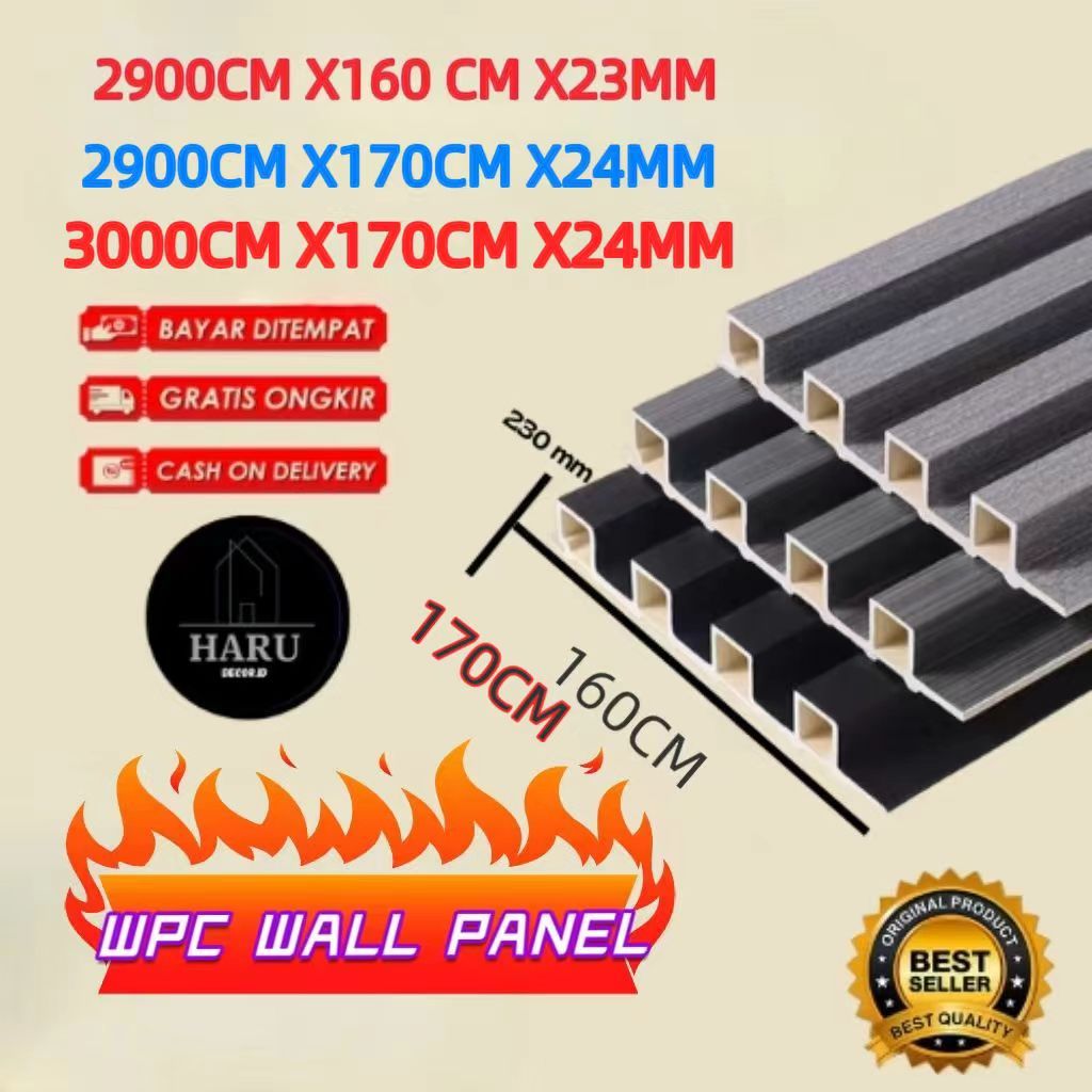 Jual 2.9M/3M/WPC WALLPANEL DINDING 16 CM X 2.3CM /WPC / WOOD WALLPANEL ...