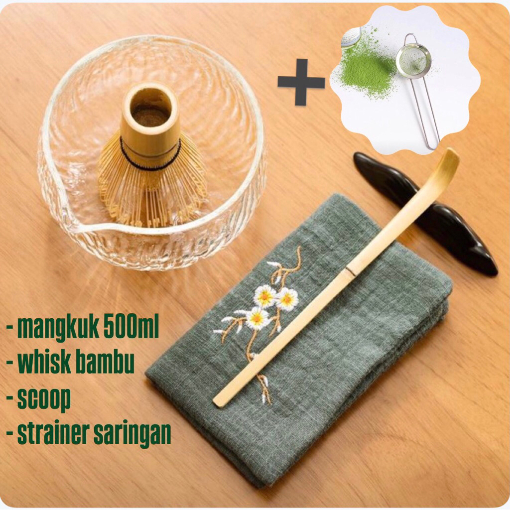 Jual mangkuk kaca chawan matcha 500ml / japanese tea matcha bowl glass ...