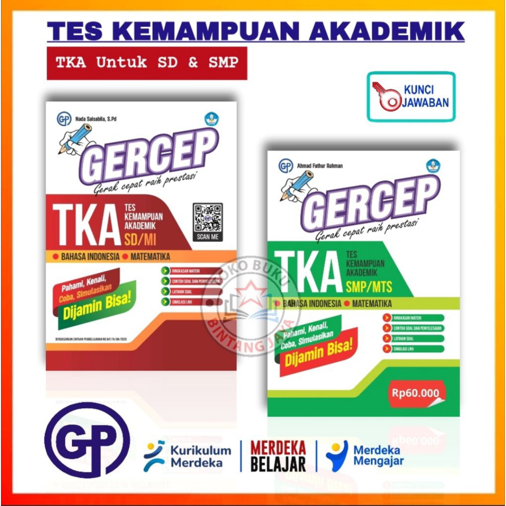 Jual Gercep Buku TKA SD/MI Tahun 2025/2026 - Gercep Buku TKA SMP/MTs ...