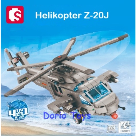 Jual Sembo Block Mainan Rakit Pesawat & Helikopter Militer Anak 4in1 ...