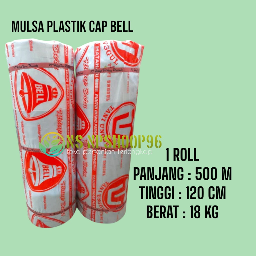 Jual MULSA BELL 1 ROLL 18kg - lebar 120 cm plastik mulsa hitam perak ...