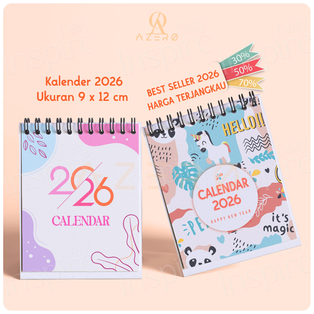 Jual NEW DESIGN DESK CALENDAR 2026 MINI / SOUVENIR KALENDER 2026 HARGA ...