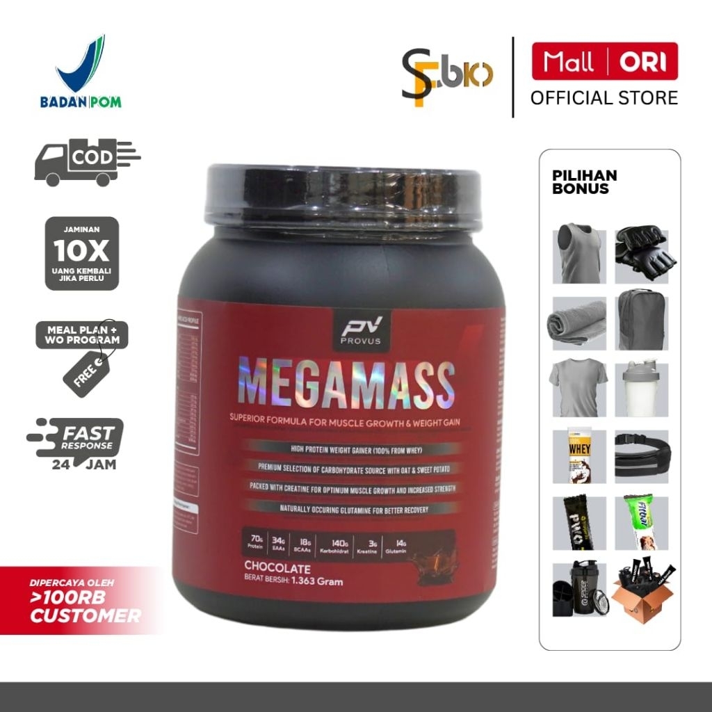 Jual Provus Mega Mass 3 Lbs 1363 Gram Weight Gainer | Shopee Indonesia