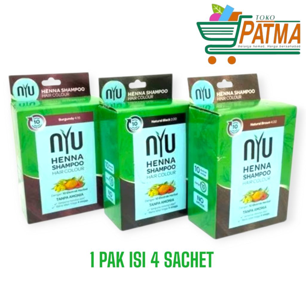 Jual NYU Henna Shampoo Hair Colour 1pak(4sachet) | Shopee Indonesia