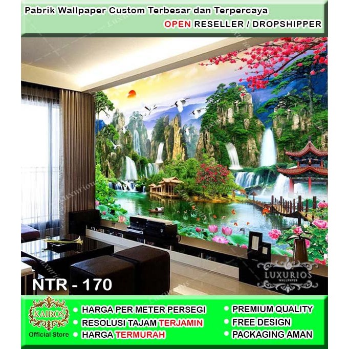 Jual Wallpaper Dinding Custom 3D Pemandangan Alam Cetak Sticker Gambar ...