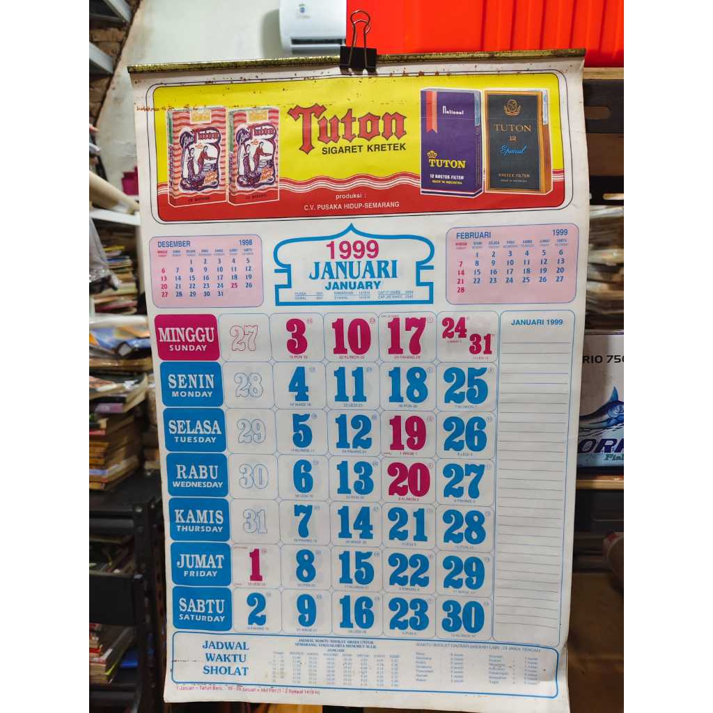 Jual KALENDER JADUL KALENDER TAHUN 1999 KOLEKSI | Shopee Indonesia