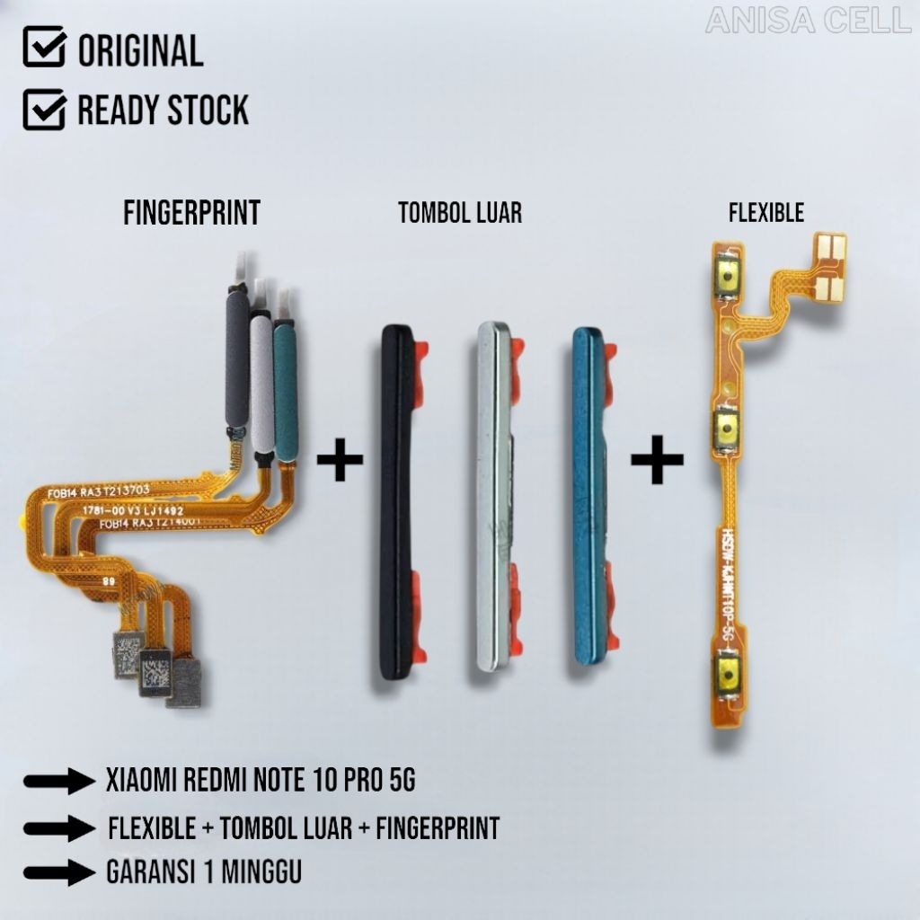 Jual Xiaomi Redmi Note 10 Pro 4G Flexible On Off Volume + Fingerprint + Tombol Luar 1Set ...
