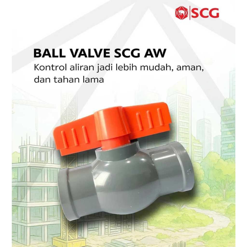 Jual Ball Valve PVC / Stop Kran Polos Plastik 1/2" SCG | Shopee Indonesia