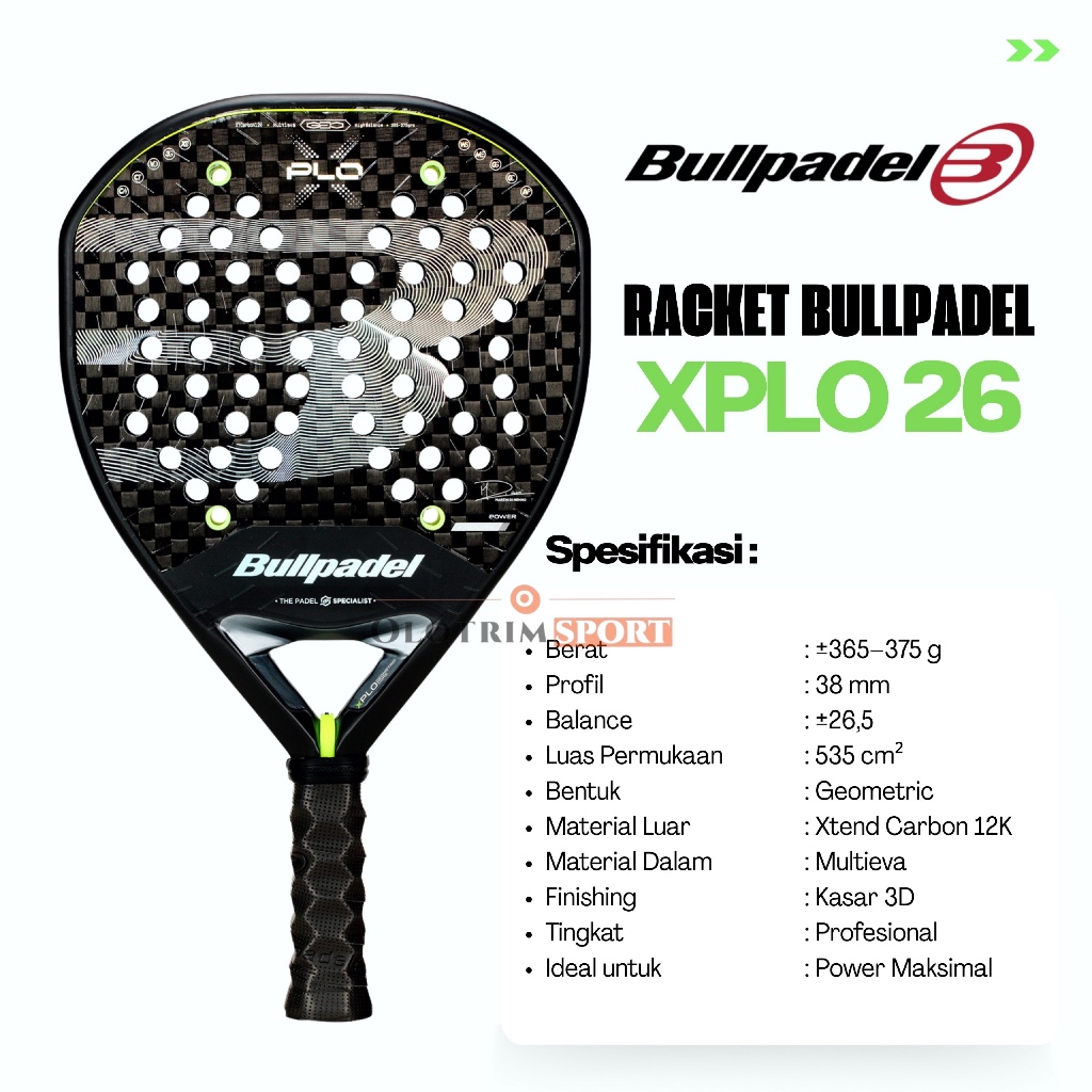 Jual BULLPADEL XPLO 26 Racket Bull Padel Raket Original | Shopee Indonesia
