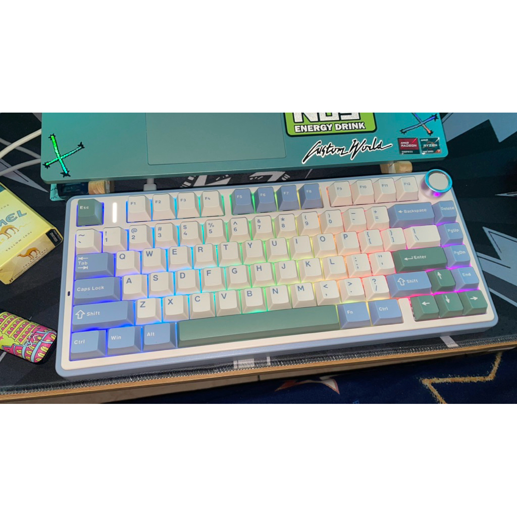 Jual keyboard Aula f75 spruce green greywood switch | Shopee Indonesia