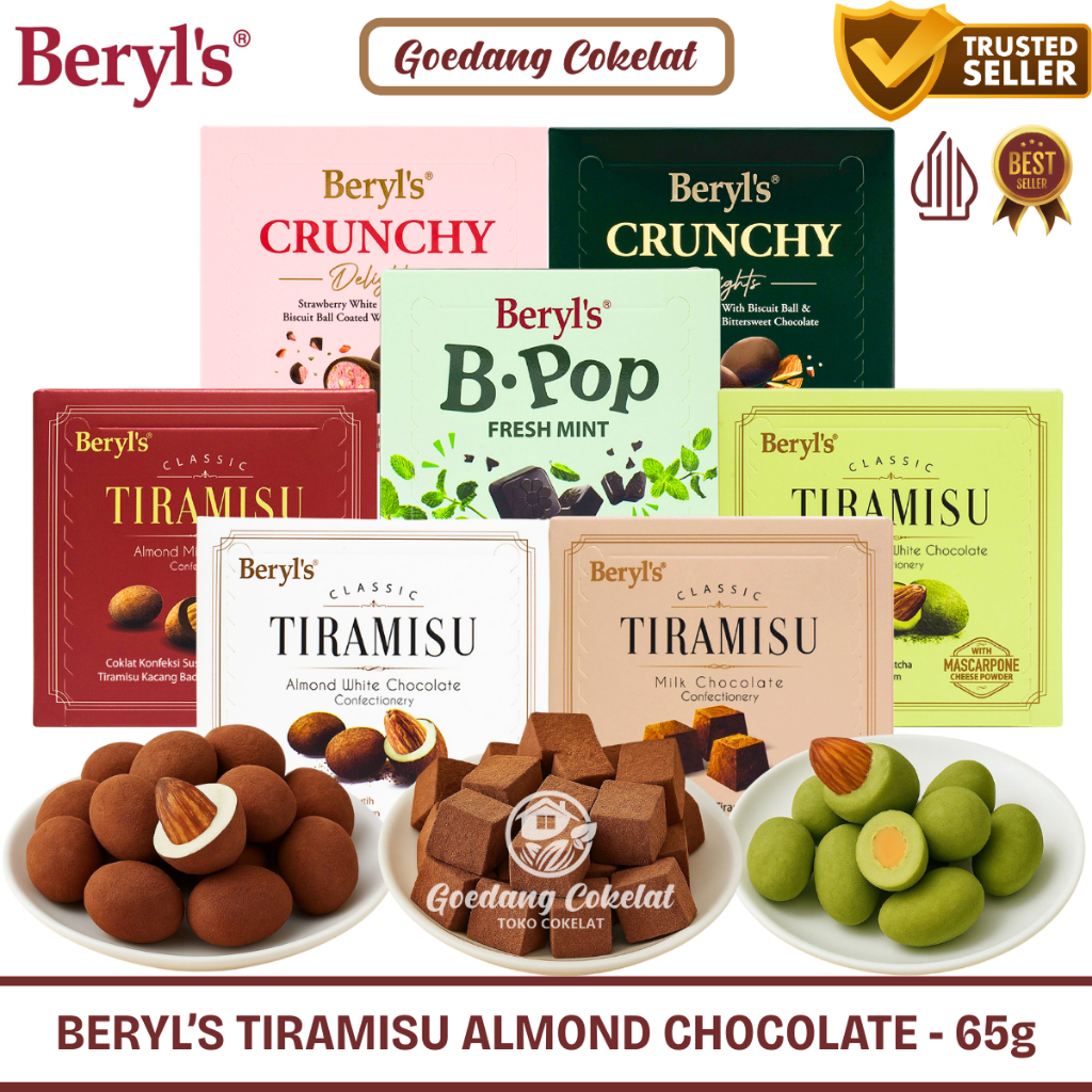 Jual Beryls Classic Tiramisu Almond Green Tea Milk White Chocolate 65g ...
