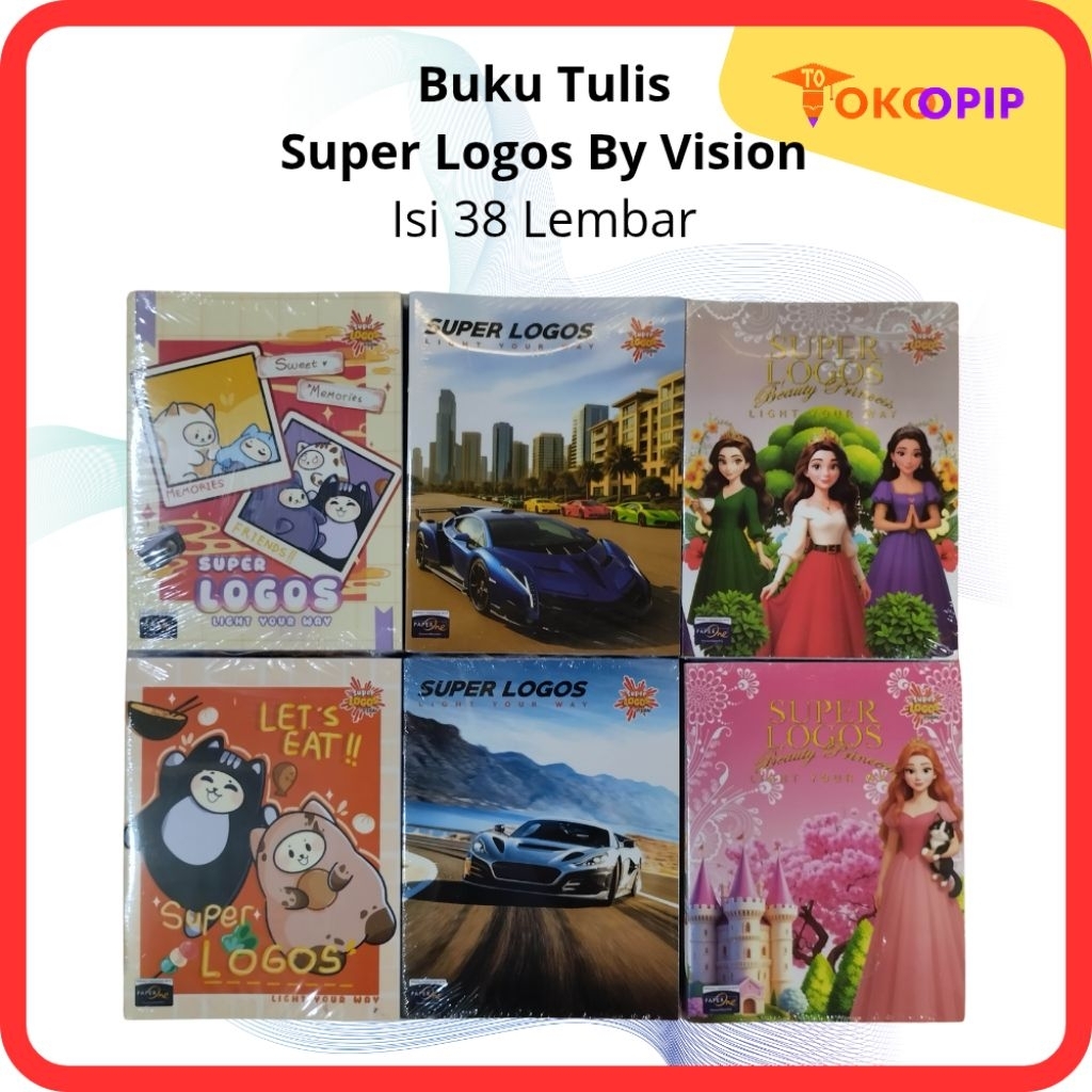 Jual Buku Tulis Super Logos by Vision Isi 38 Lembar (Pack) Isi 10 Buku ...