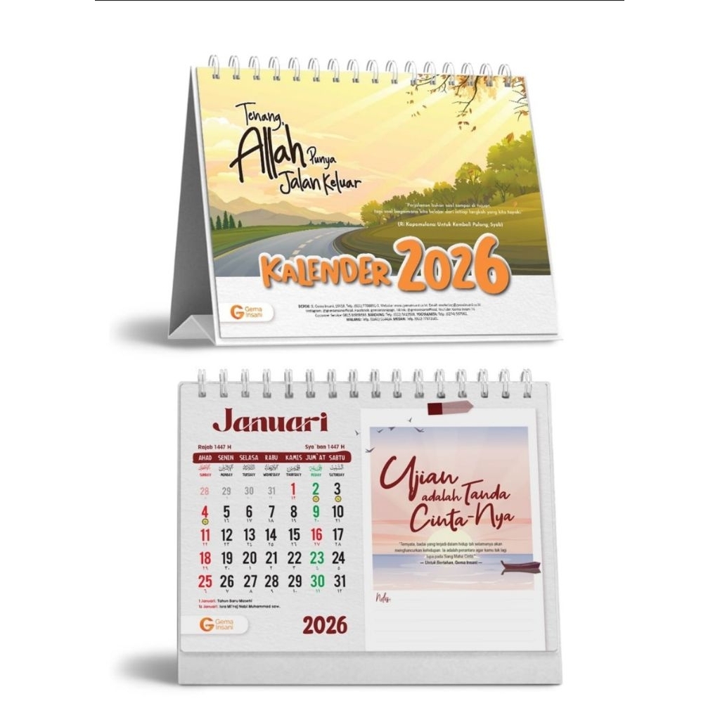Jual Kalender Duduk / Meja Muslim 2026 (bukan Harian) | Shopee Indonesia