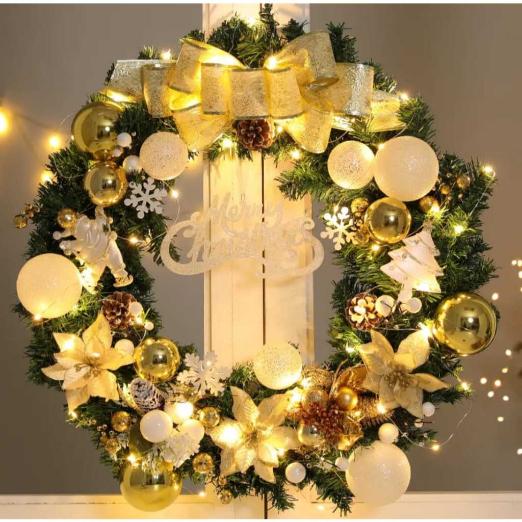 Jual Krans Natal Premium Dengan Lampu LED Hiasan Dekorasi Natal ...